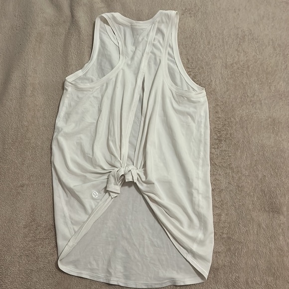 lululemon athletica | Tops | Lululemon Open Back White Tank | Poshmark